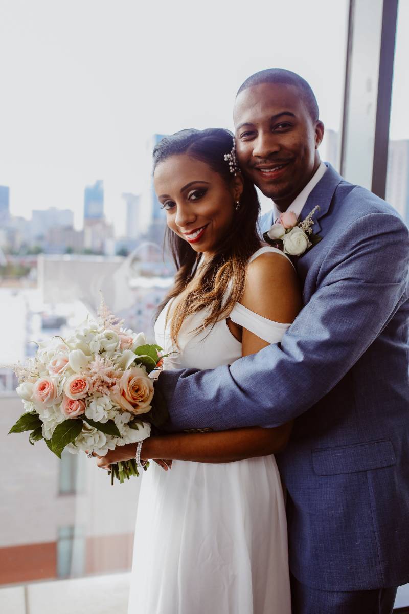 A Romantic Atlanta Skyline Surprise Elopement - Black Bride