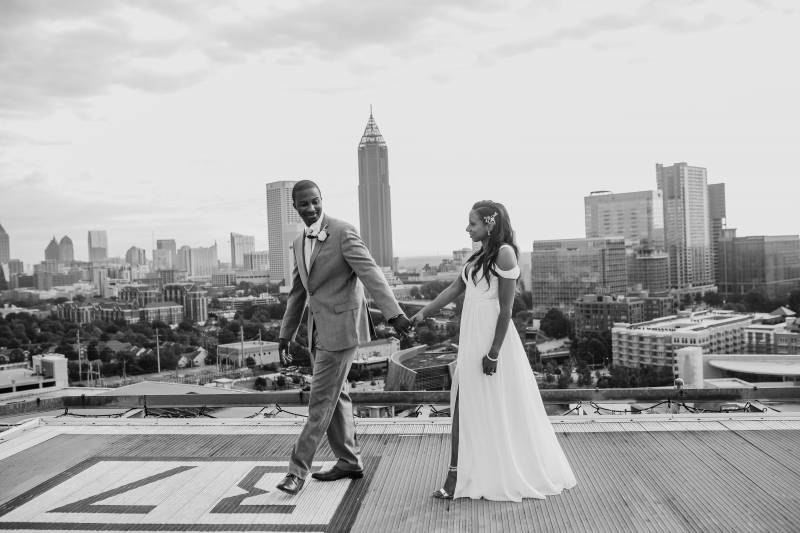 A Romantic Atlanta Skyline Surprise Elopement - Black Bride