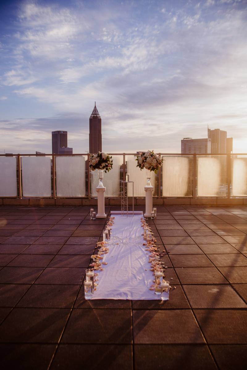 A Romantic Atlanta Skyline Surprise Elopement - Black Bride